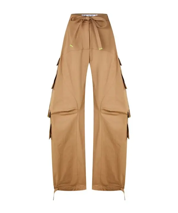 Off-White Gabardine Cargo Trousers