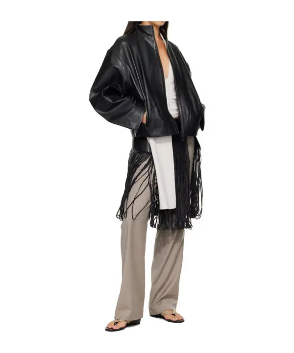 ST. AGNI Cocoon Leather Jacket