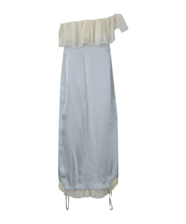 Off-White Off Shoulder Dress - Gray