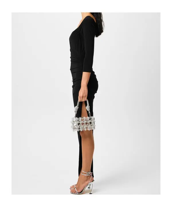 Norma Kamali Off-shoulder Draped Gown With Asymmetrical Hem