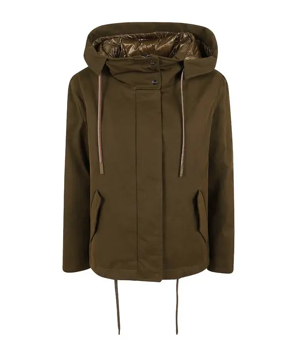 Herno Drawstring Hooded Down Jacket - Green