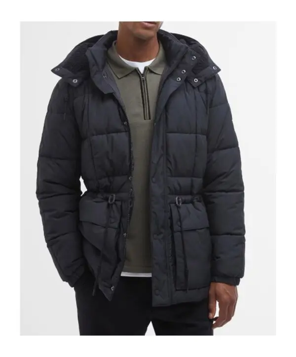 Barbour Quilted Hooded Jacket With Drawstring Waist