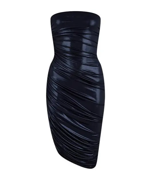 Norma Kamali Off-shoulder Ruched Midi Dress