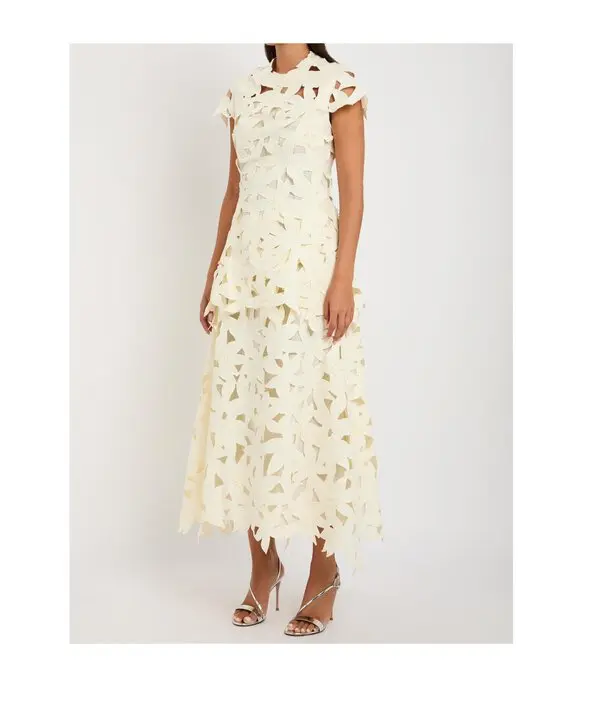 Simkhai Neve Floral-cutwork Woven Midi Dress