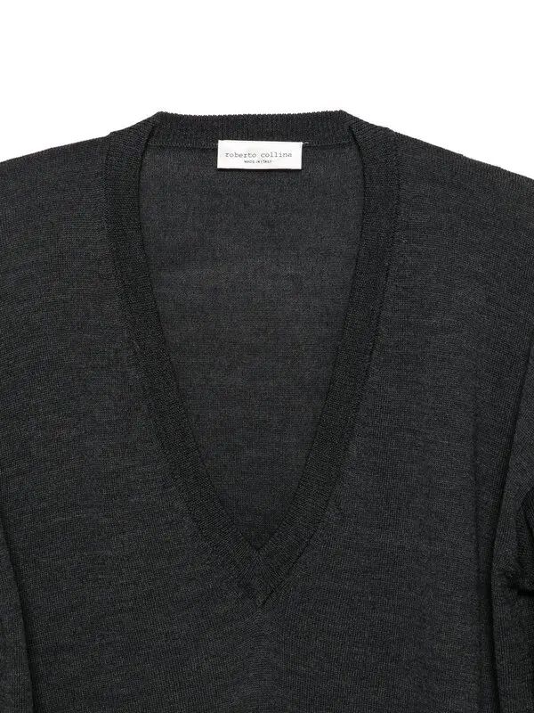ROBERTO COLLINA V-neck Long Sleeve Sweater