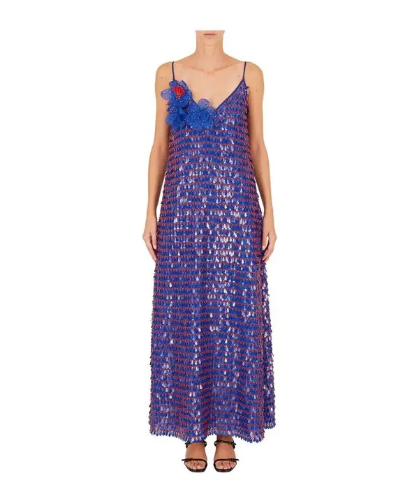 Emporio Armani Sequin Embellished Maxi Dress