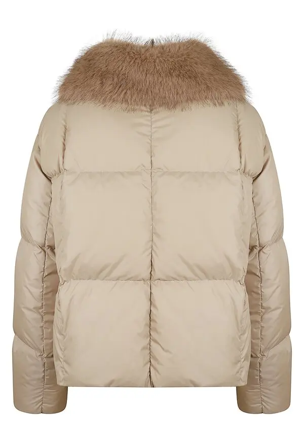 Herno Quilted Down Jacket With Faux Fur Collar