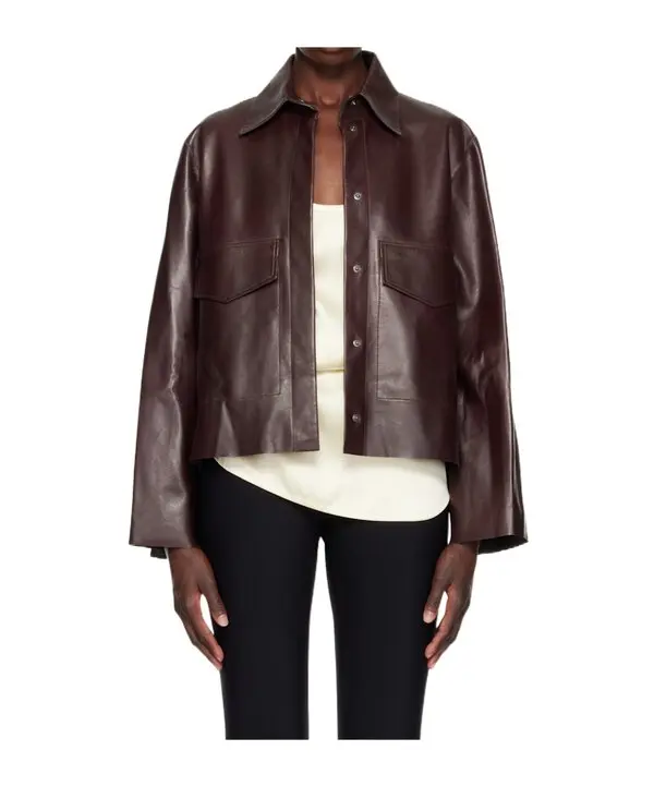 Nour Hammour Cropped Long-sleeve Jacket - Brown