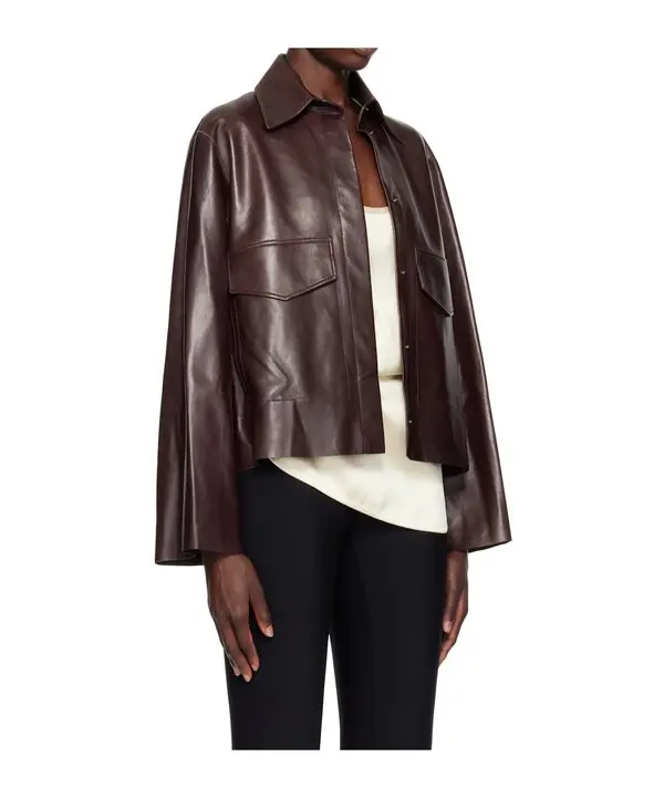 Nour Hammour Cropped Long-sleeve Jacket - Brown