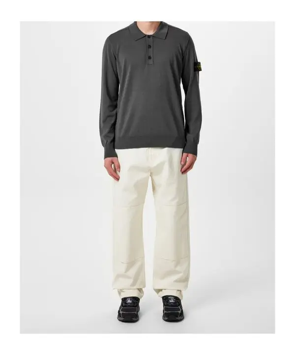 Stone Island Button Wool Polo Shirt