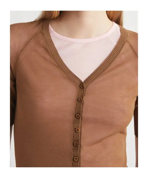 Paloma Wool Short-sleeved V-neck Cardigan - Brown