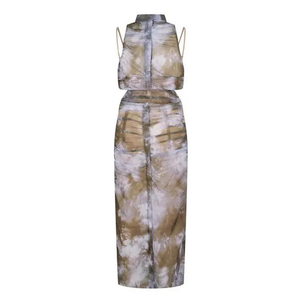 Off-White Screen Printed Bodycon Maxi Dress