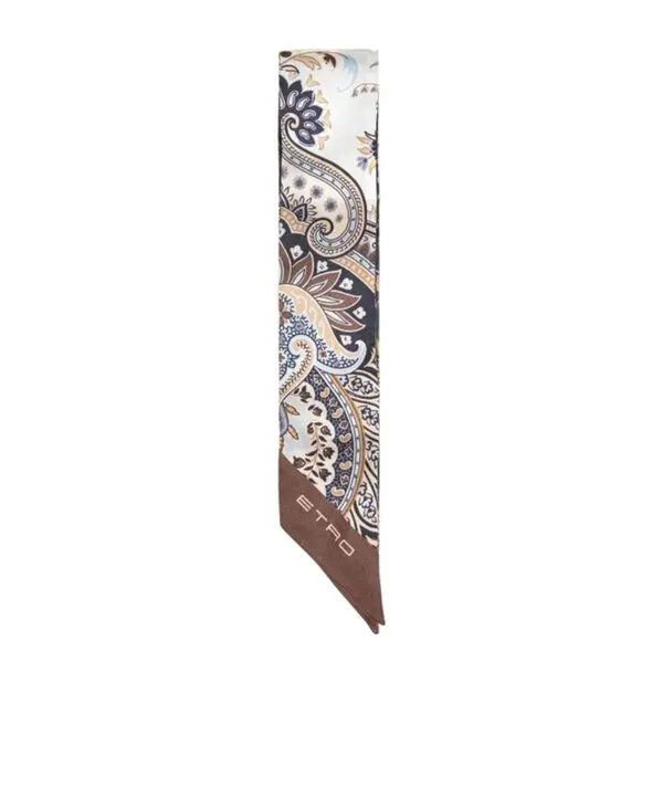 Etro Silk Twill Paisleyina With Floral Motif - Black