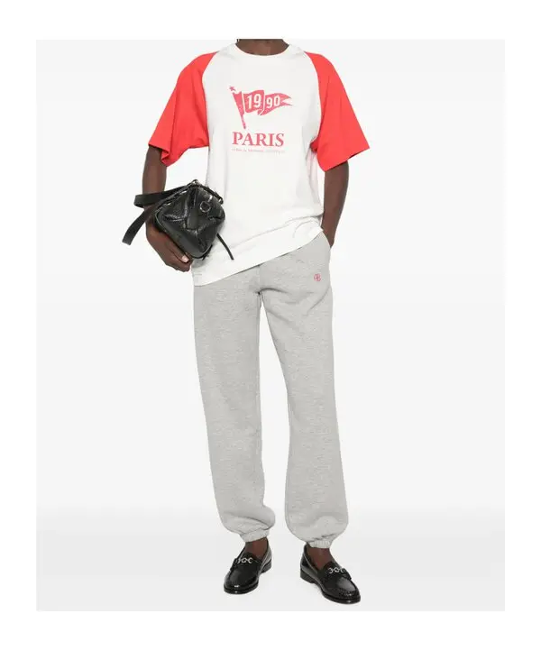 SYSTEM Raglan-sleeve Graphic-print T-shirt - White/red