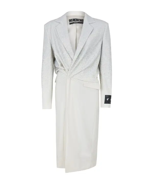 Off-White Crystal-embellished Twisted Waist Blazer Dress