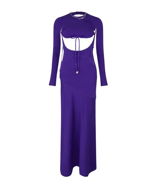 Off-White Long Sleeve Maxi Dress