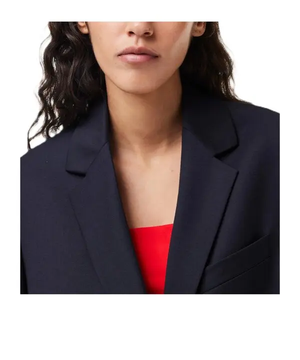 Lacoste Navy Blue Oversized Blazer - Black