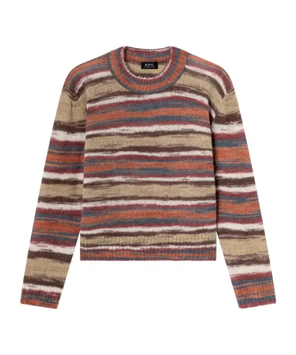 A.p.c. Gabby Striped Knit Sweater - Brown