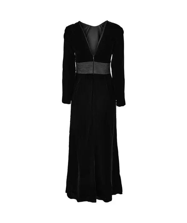 Emporio Armani Long Sleeve Maxi Dress With Belt Detail
