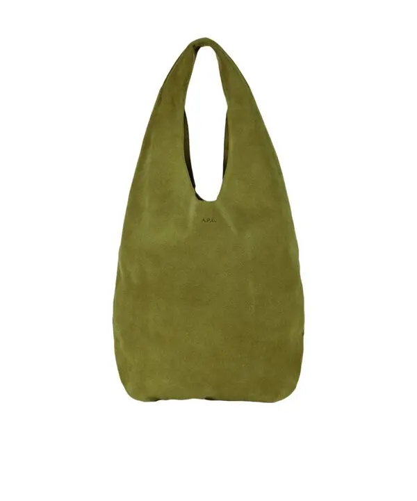 A.p.c. Suede Tote Bag - Olive