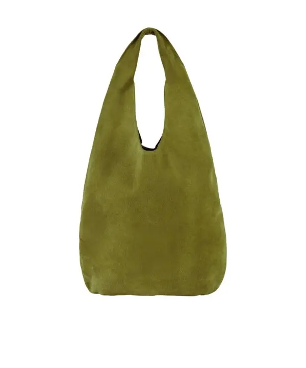 A.p.c. Neige Hobo Bag In Suede - Olive
