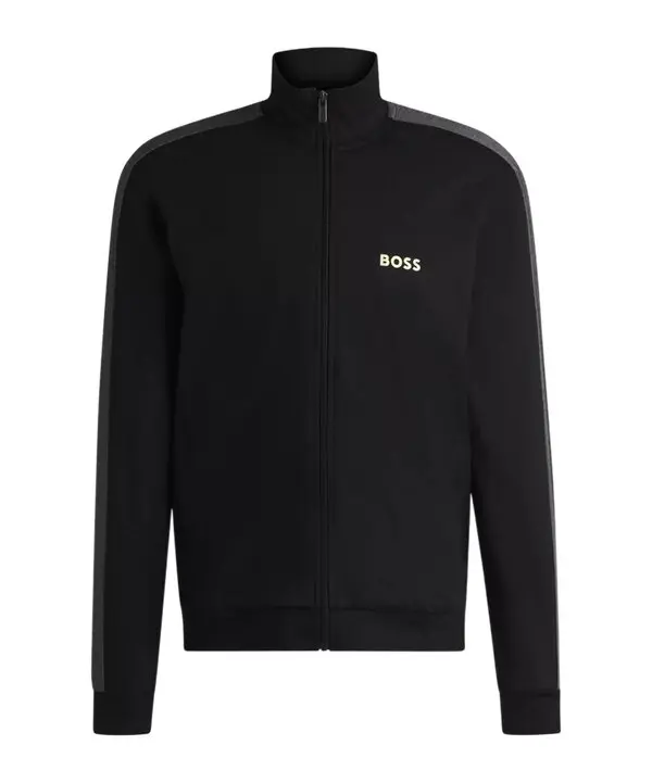 Hugo Boss Zip Up Track Jacket With Funnel Neck And Logo Detail