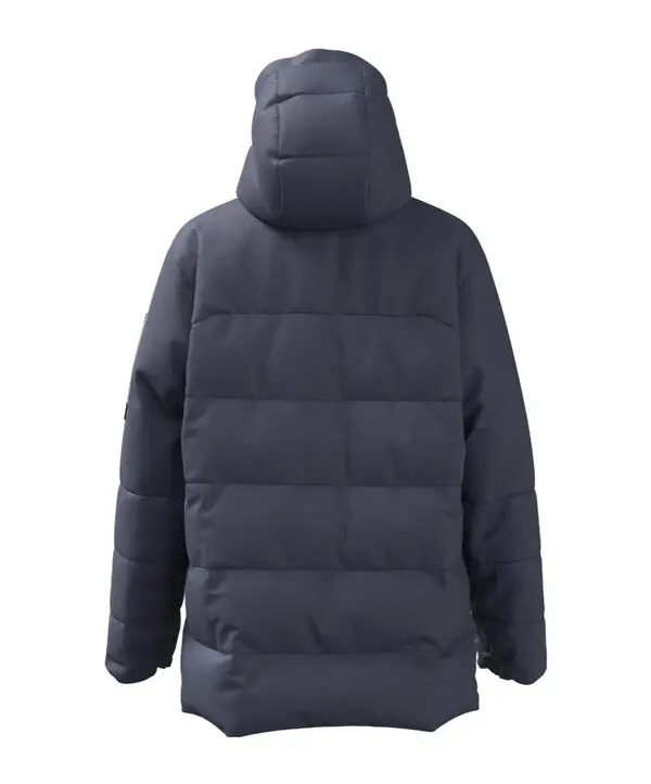 Hugo Boss Navy Mid-length Down Jacket With Hood