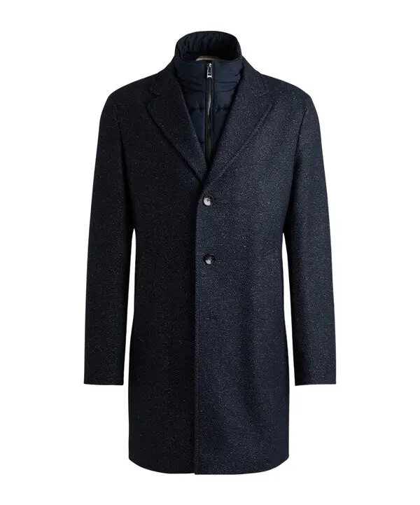 Hugo Boss Versatile Navy Two-piece Mid-length Coat