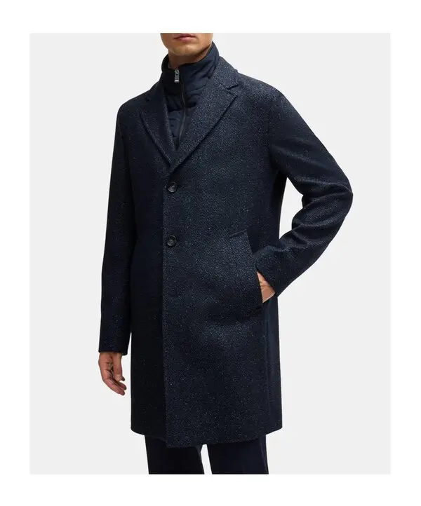 Hugo Boss Versatile Navy Two-piece Mid-length Coat