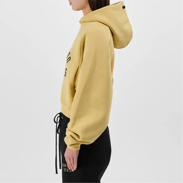 Fear Of God Logo Print Cropped Hoodie