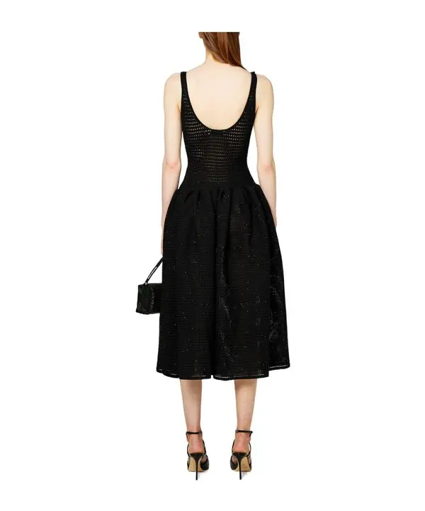 SELF-PORTRAIT Crochet Knit Midi Dress