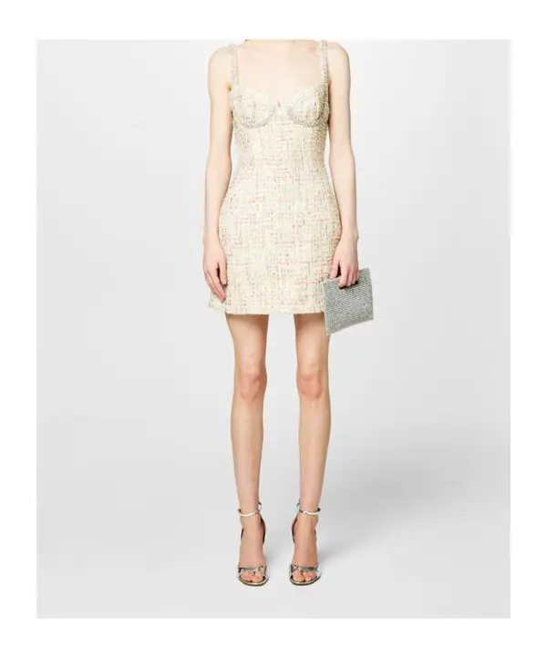 SELF-PORTRAIT Boucle Mini Dress With Sparkling Trim