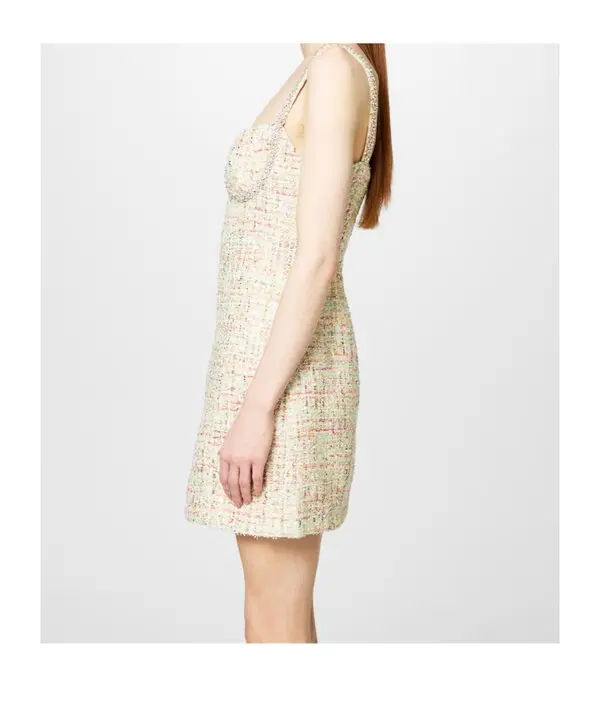 SELF-PORTRAIT Boucle Mini Dress With Sparkling Trim