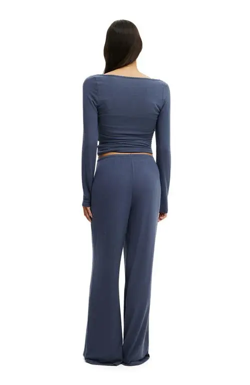 Cotton:on S Super Soft Low Rise Wide Leg Pant - Steely Blue