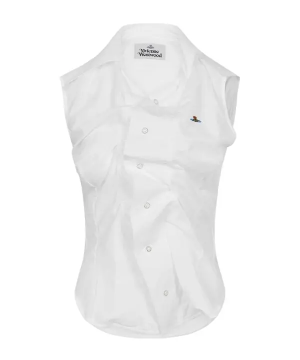 VIVIENNE WESTWOOD Sleeveless Collared Shirt - White