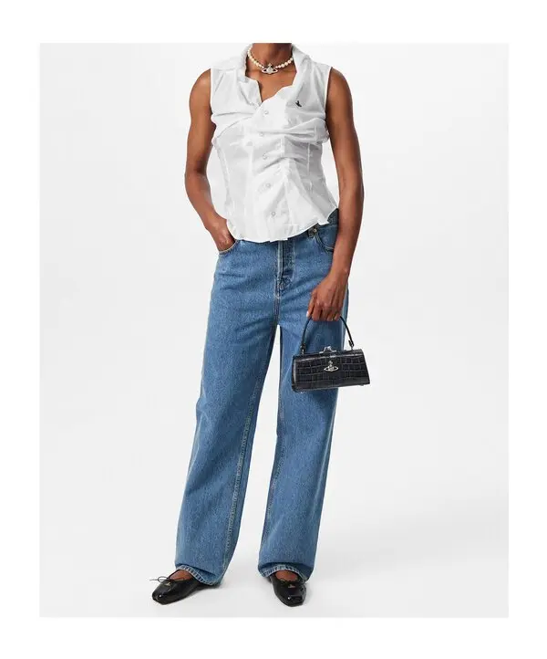 VIVIENNE WESTWOOD Sleeveless Collared Shirt - White