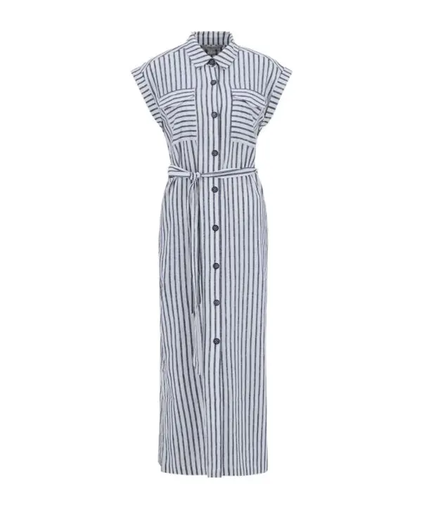 Barbour Striped Shirt Dress With Belt