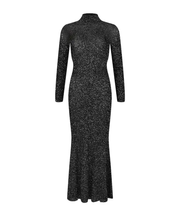 Balenciaga Sequinned Long Sleeve High Neck Maxi Dress