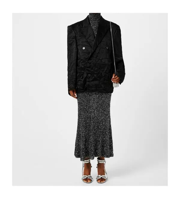 Balenciaga Sequinned Long Sleeve High Neck Maxi Dress