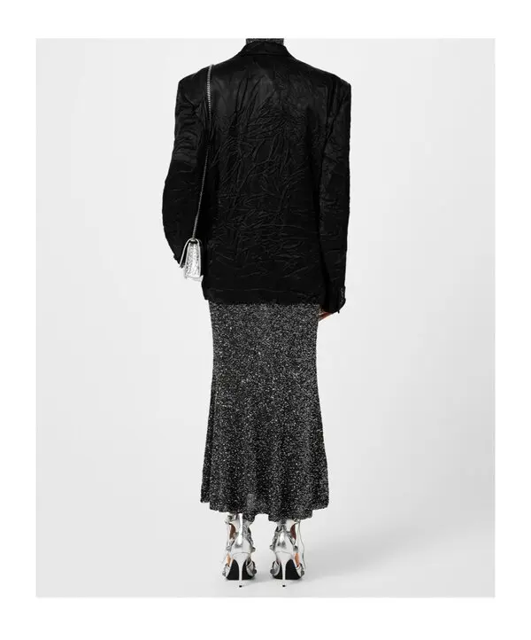 Balenciaga Sequinned Long Sleeve High Neck Maxi Dress