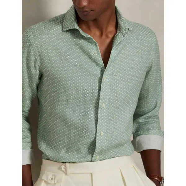 Polo Ralph Lauren Custom Fit Mallet-print Linen Shirt
