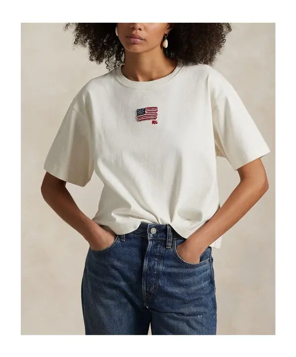 Polo Ralph Lauren Embroidered Flag Crewneck T-shirt