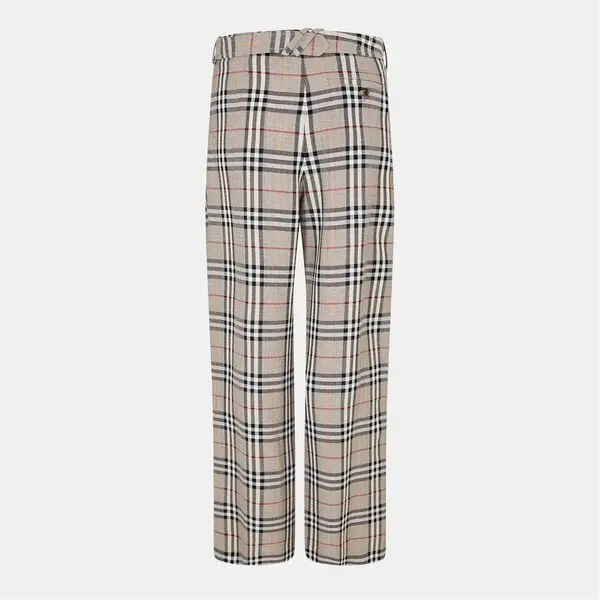Burberry Plaid High-waisted Wide-leg Pants