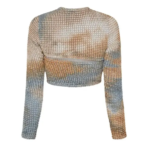 Off-White Tie-dye Cut-out Long Sleeve Top - Multicolor