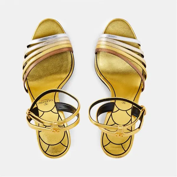 Valentino Garavani Ladycrush Laminated Nappa Sandals
