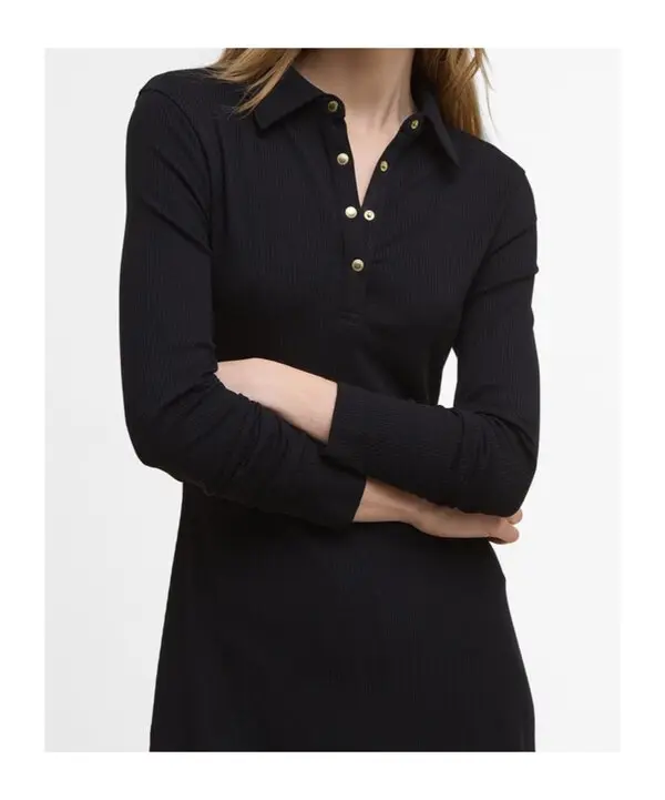 Barbour Ribbed Mini Dress With Button Detail