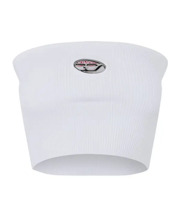 DIESEL® Fitted Strapless Logo Top - White