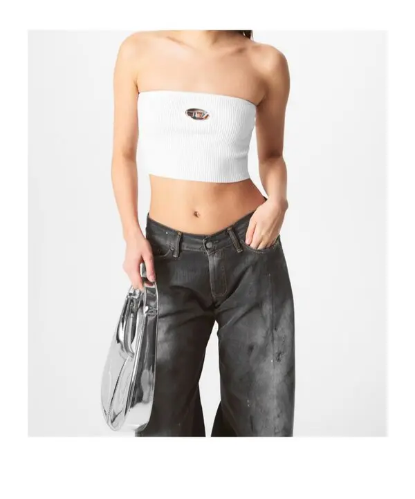 DIESEL® Fitted Strapless Logo Top