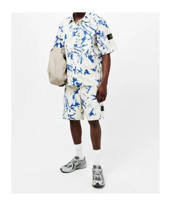 Stone Island Camo Short Sleeve Shirt - White