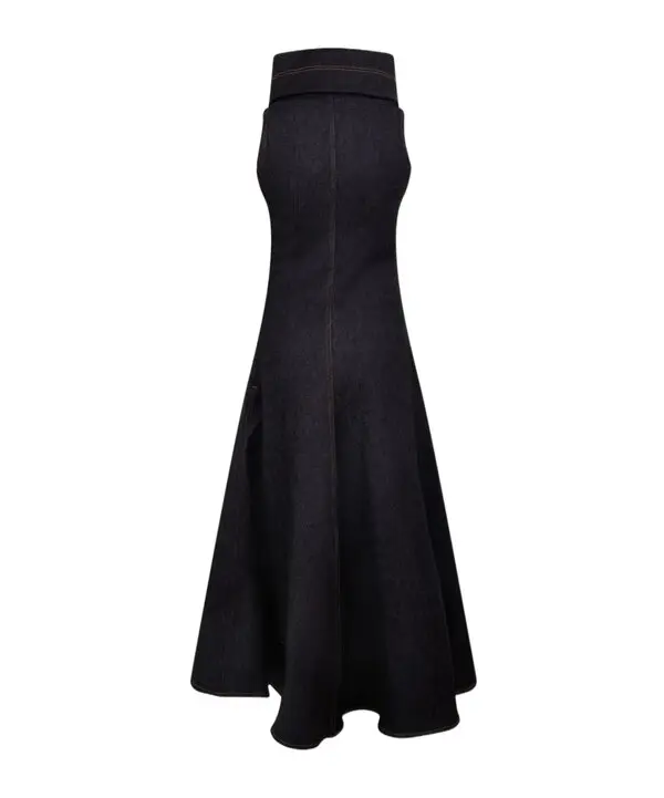 Jacquemus Sleeveless High Neck Denim Dress